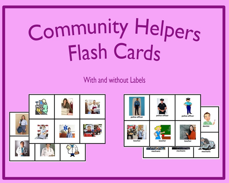Community Helpers Flash Cards! - Etsy