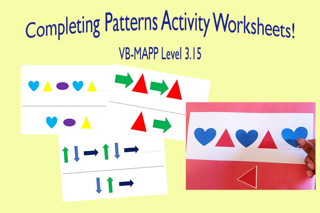 Completing Patterns Activities! - VB-MAPP Level 3.15 - Editable! - Etsy