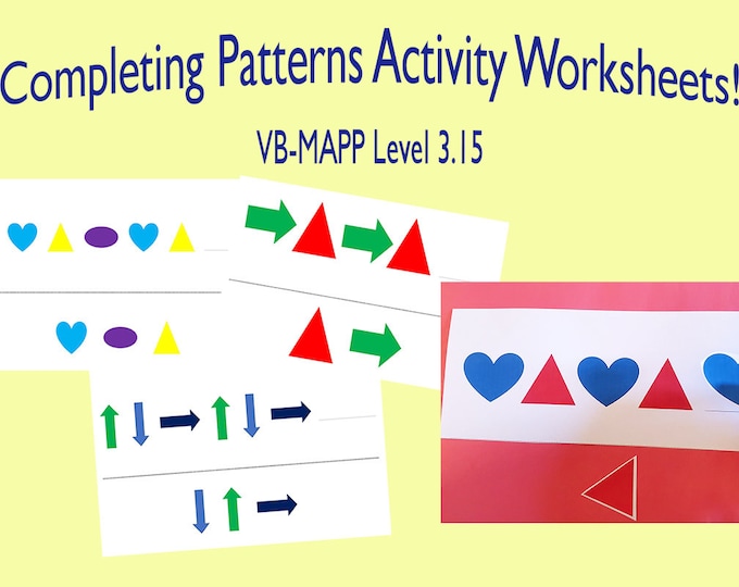 Completing Patterns Activities! - VB-MAPP Level 3.15 - Editable! - Etsy