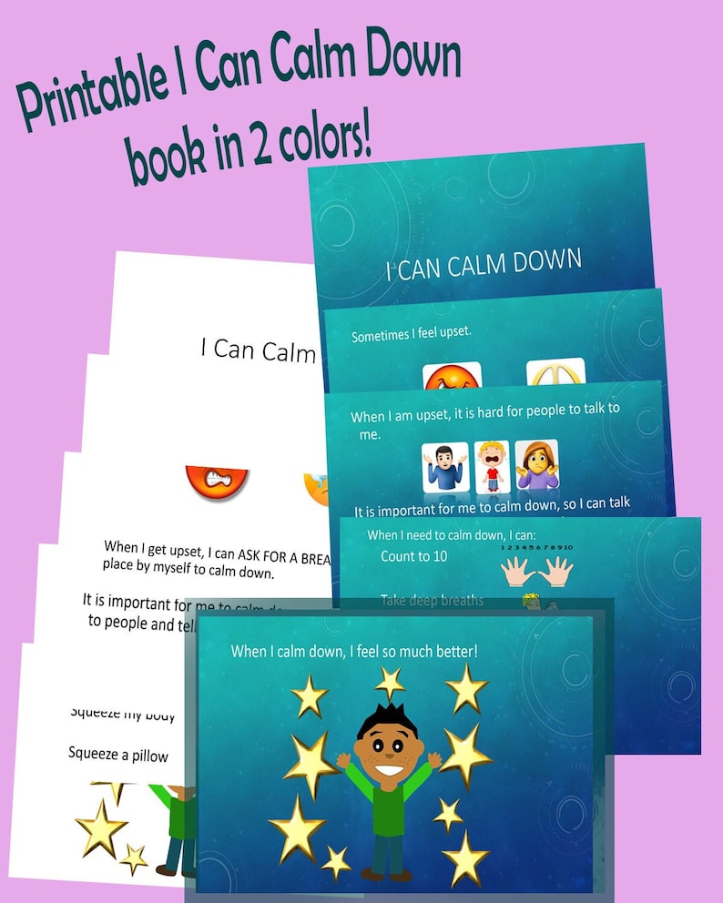 Calm Down Book for Kids – Printable Story (digital Download) - Etsy