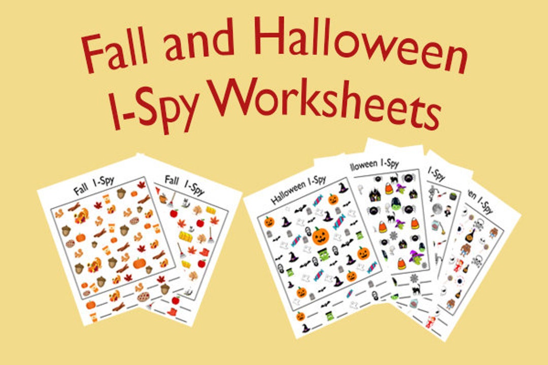 Fall and Halloween I-spy Worksheets! - Etsy