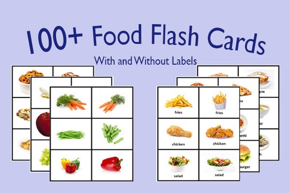 100 Food Flash Cards VB-MAPP Ready - Etsy