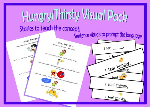 Hungry/thirsty Visuals Set - Etsy