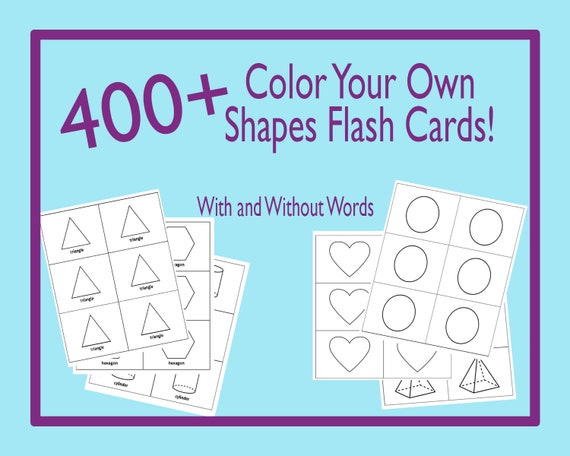 Color Your Own Shapes Flash Cards - Etsy