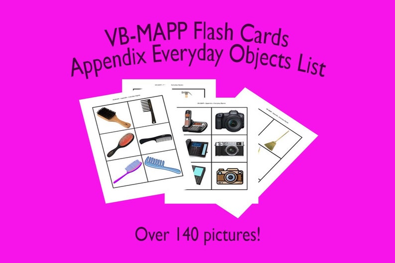 140+ VB-MAPP Flash Cards - Everyday Objects Appendix List - Etsy