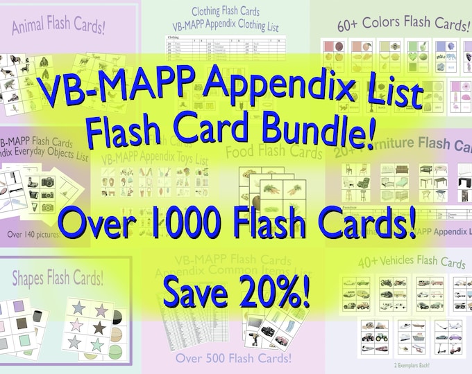 VB-MAPP Appendix List Flash Card Bundle 1000 Pictures - Etsy