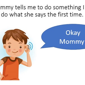 Listening to Mommy - Social Story - English and Spanish - Editable - Etsy