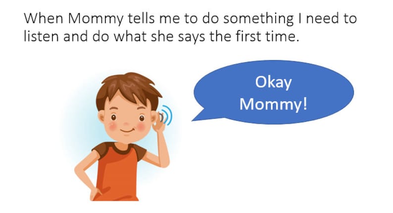 Listening to Mommy - Social Story - English and Spanish - Editable - Etsy