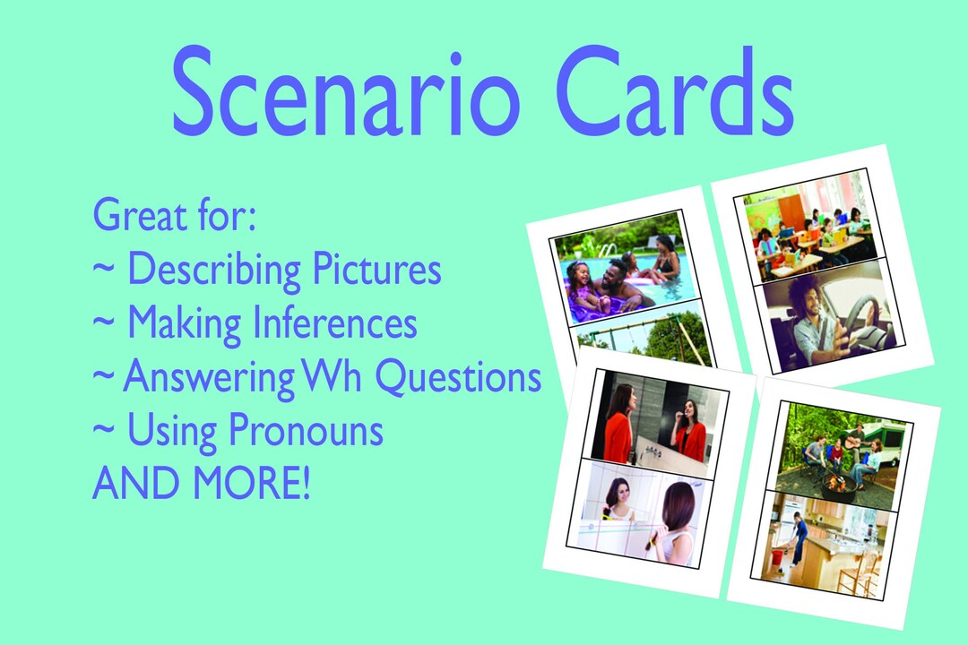 Scenario Cards - Flash Cards for Language Building - Etsy