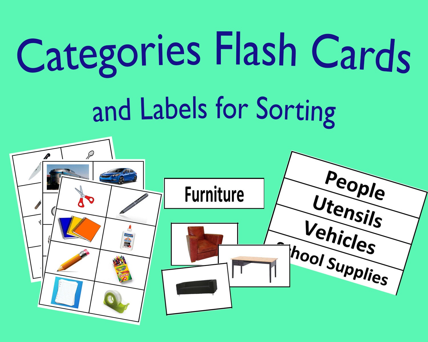 Categories Flash Cards! - Etsy