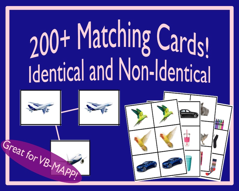 200+ Matching Cards! - Identical and Non-identical VB-MAPP Stimuli - Etsy