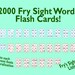 2000 Sight Words Flash Cards - Fry's Sight Words Lists 1-10 - Etsy
