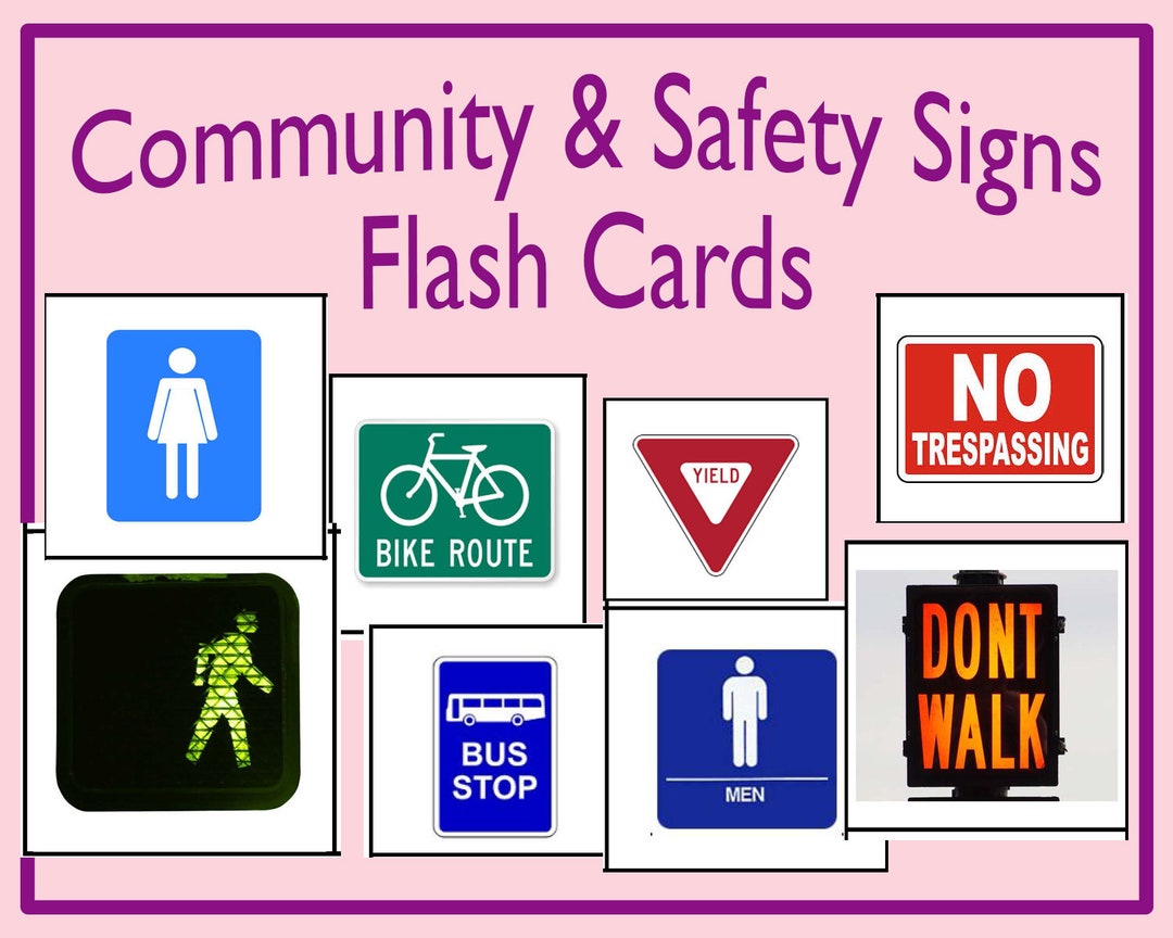 Community & Safety Signs Flash Cards - Etsy