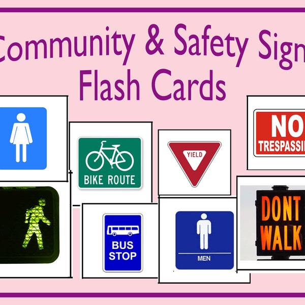 Safety Sign Flash Cards - Etsy
