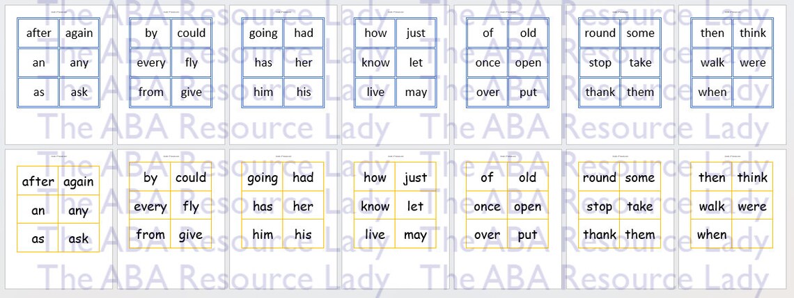 600+ Sight Words Flash Cards - Dolch Sight Words Lists - Etsy