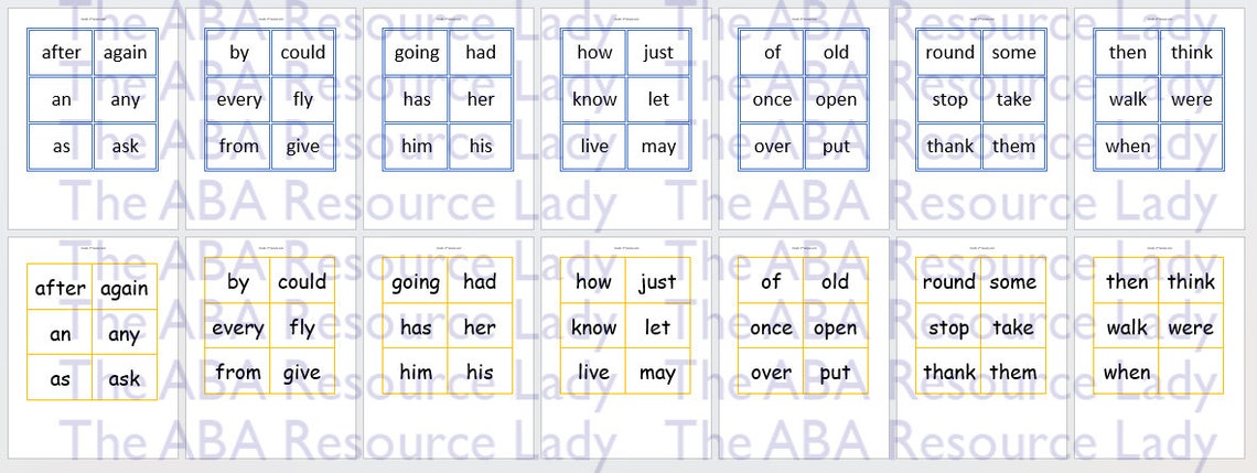 Reading Practice Cards For Kids Complete 600 Sight Words Flash Cards ...