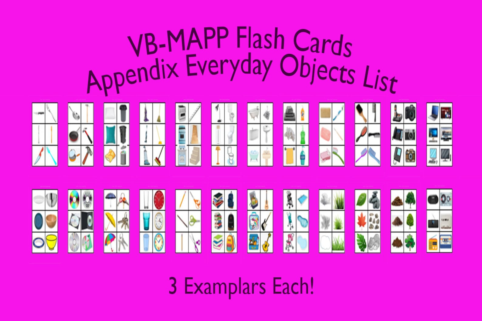 140+ VB-MAPP Flash Cards - Everyday Objects Appendix List - Etsy
