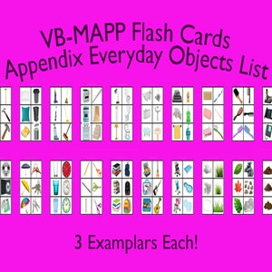 140+ VB-MAPP Flash Cards - Everyday Objects Appendix List - Etsy