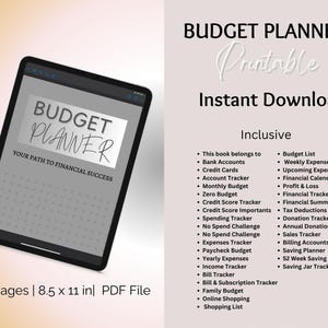 Digital Budget Planner Printable | Instant Download Finance Organizer ...