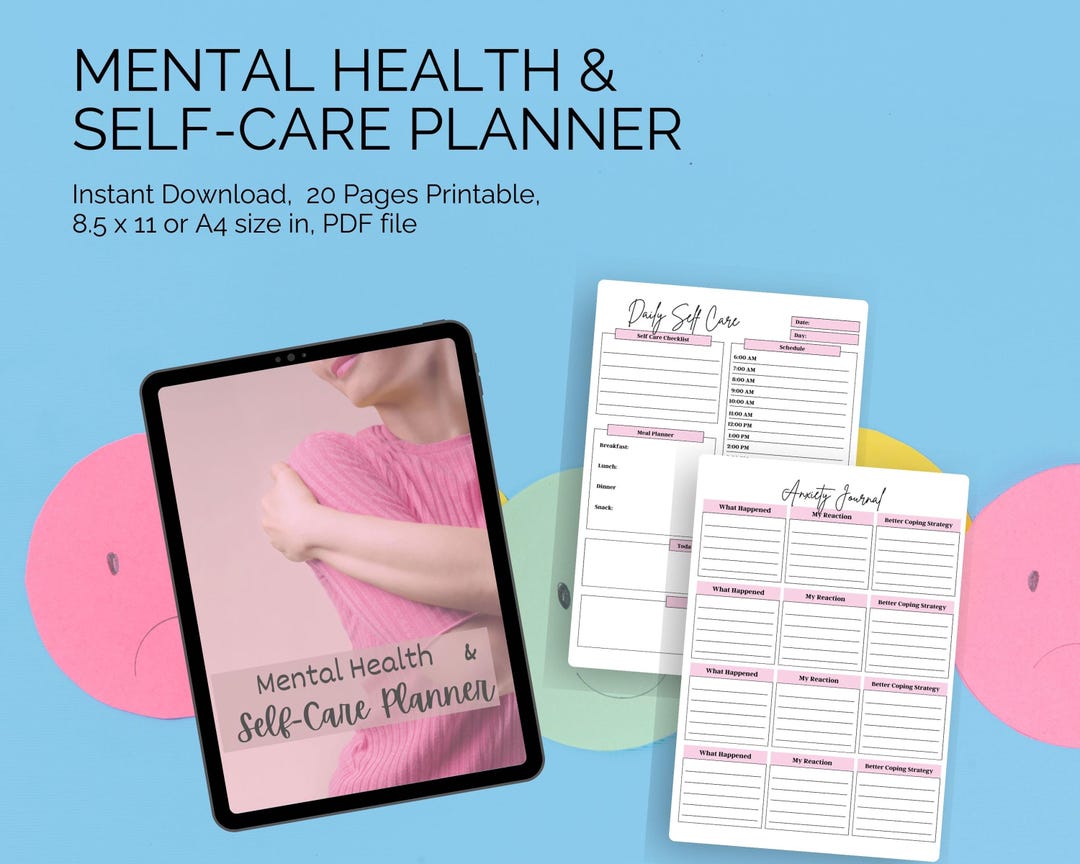 Mental Health and Self-care Digital Planner | Instant Download A4/8.5 X ...