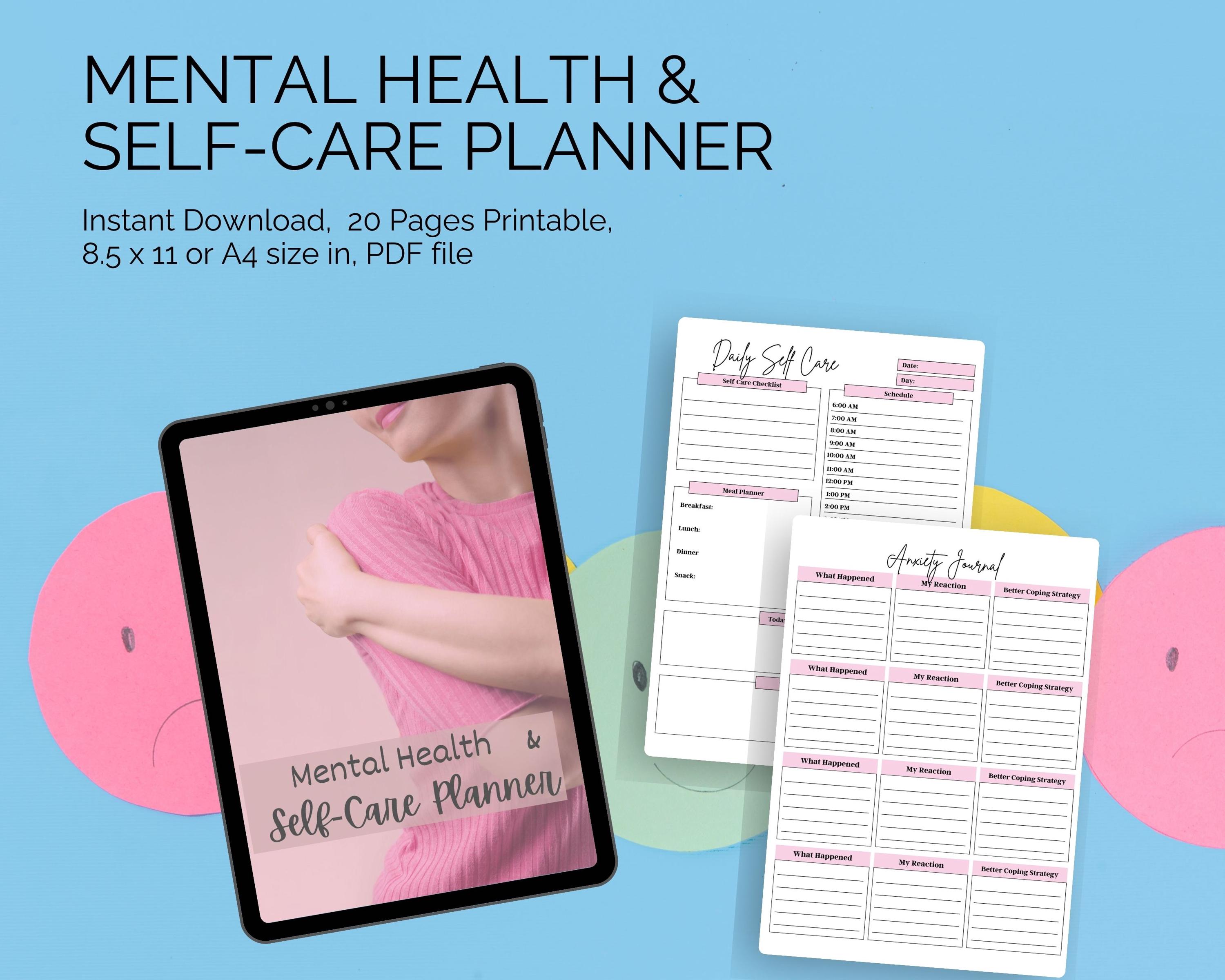 Mental Health and Self-care Digital Planner | Instant Download A4/8.5 X ...