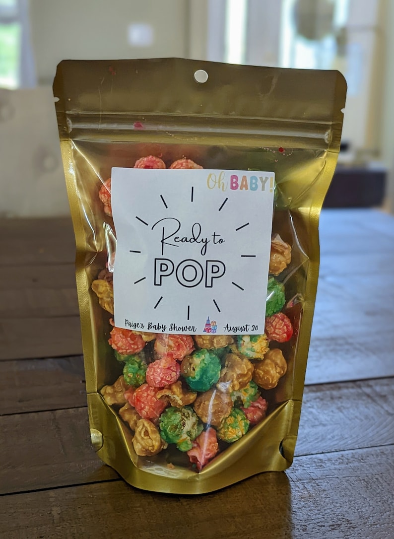 Ready to POP Baby Shower Favor Popcorn Stand up Pouch - Etsy