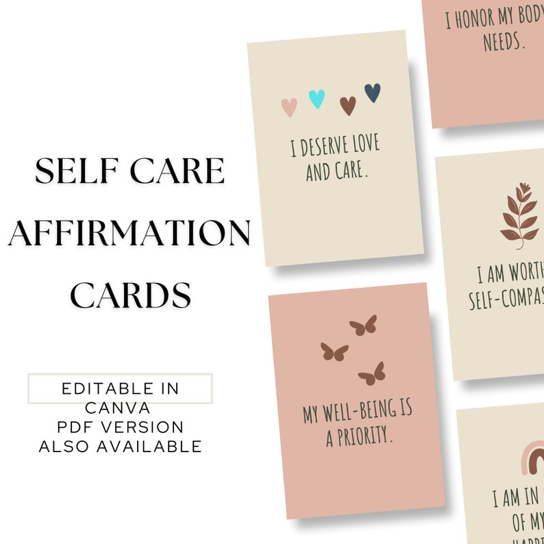 80 Self Care Affirmation Cards, Positive Quote Flash Cards, Daily Quote ...