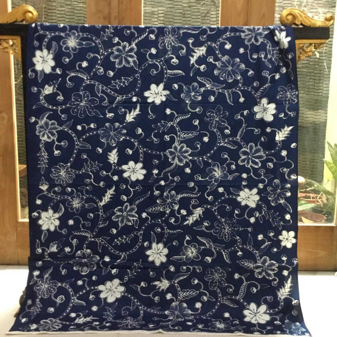 Natural Dyes Floral Hand Drawn Batik - Etsy