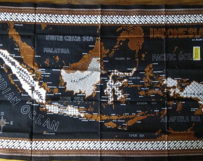 Indonesian Map Batik-motifed Cloth by Danarhadi - Etsy