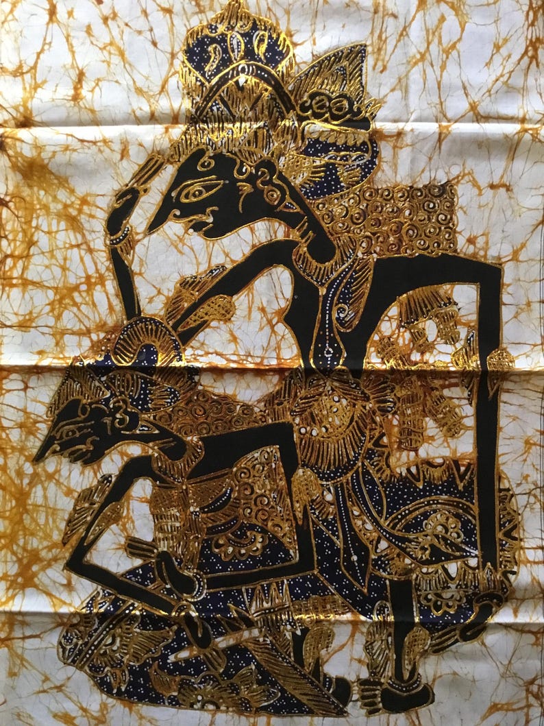 Wayang Batik Painting Rama and Shinta - Etsy