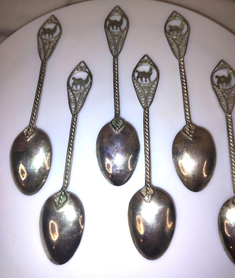Vintage Peruvian Sterling Silver Llama Spoons Set - Etsy