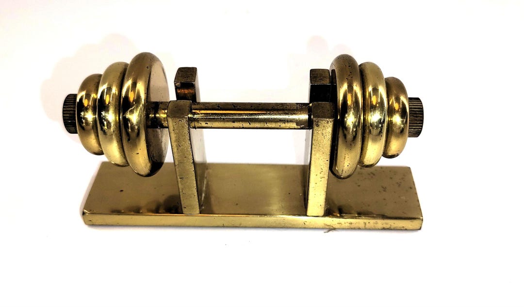Vintage Russ Brass Mini Barbell Desk Décor - Etsy