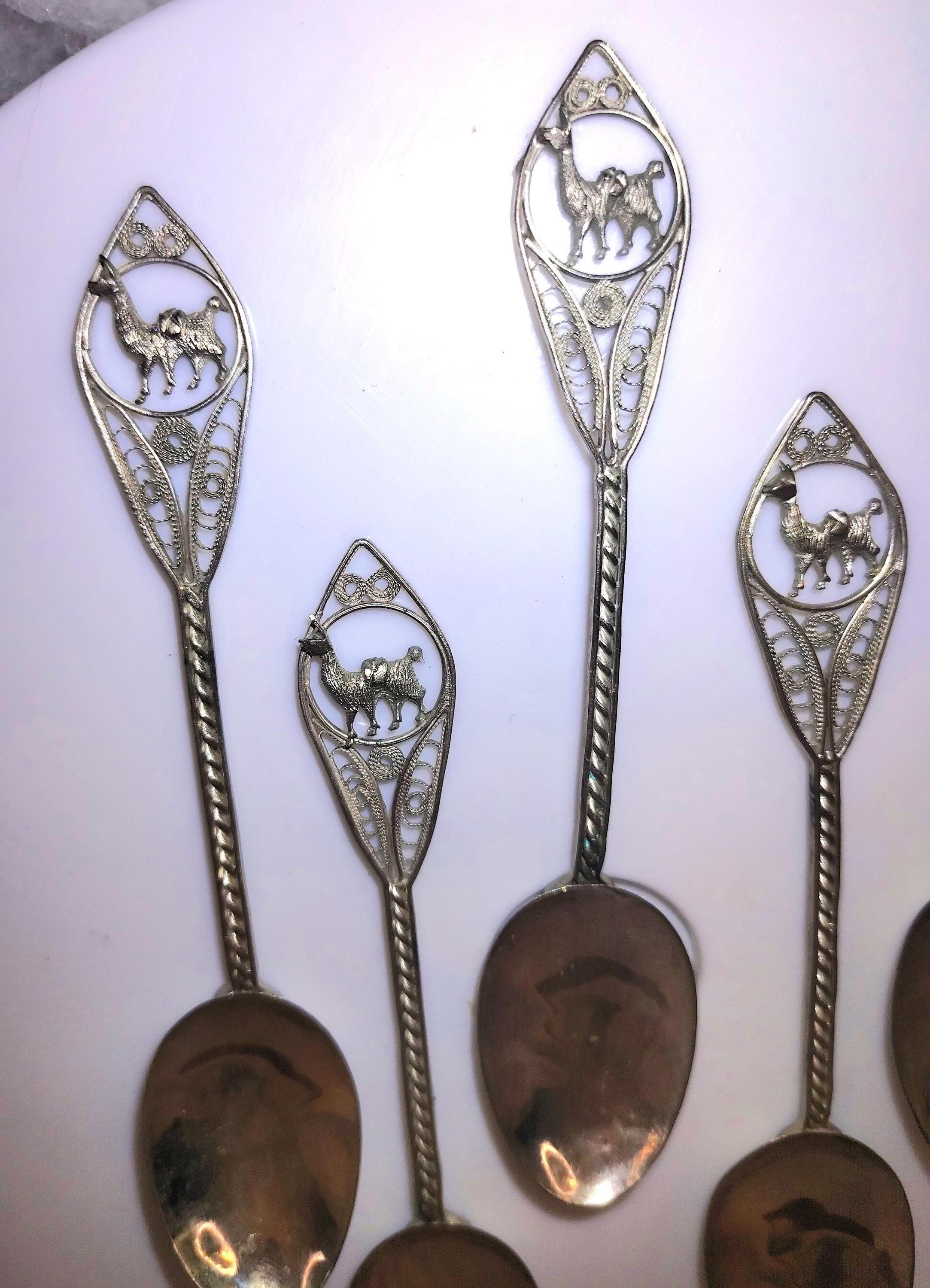 Vintage Peruvian Sterling Silver Llama Spoons Set - Etsy