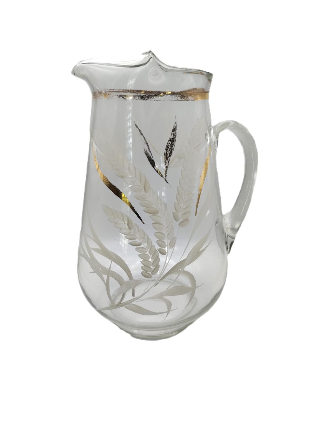 Nostalgic Libby Wheat Grass Pitcher With 6 Glasses Set - Etsy