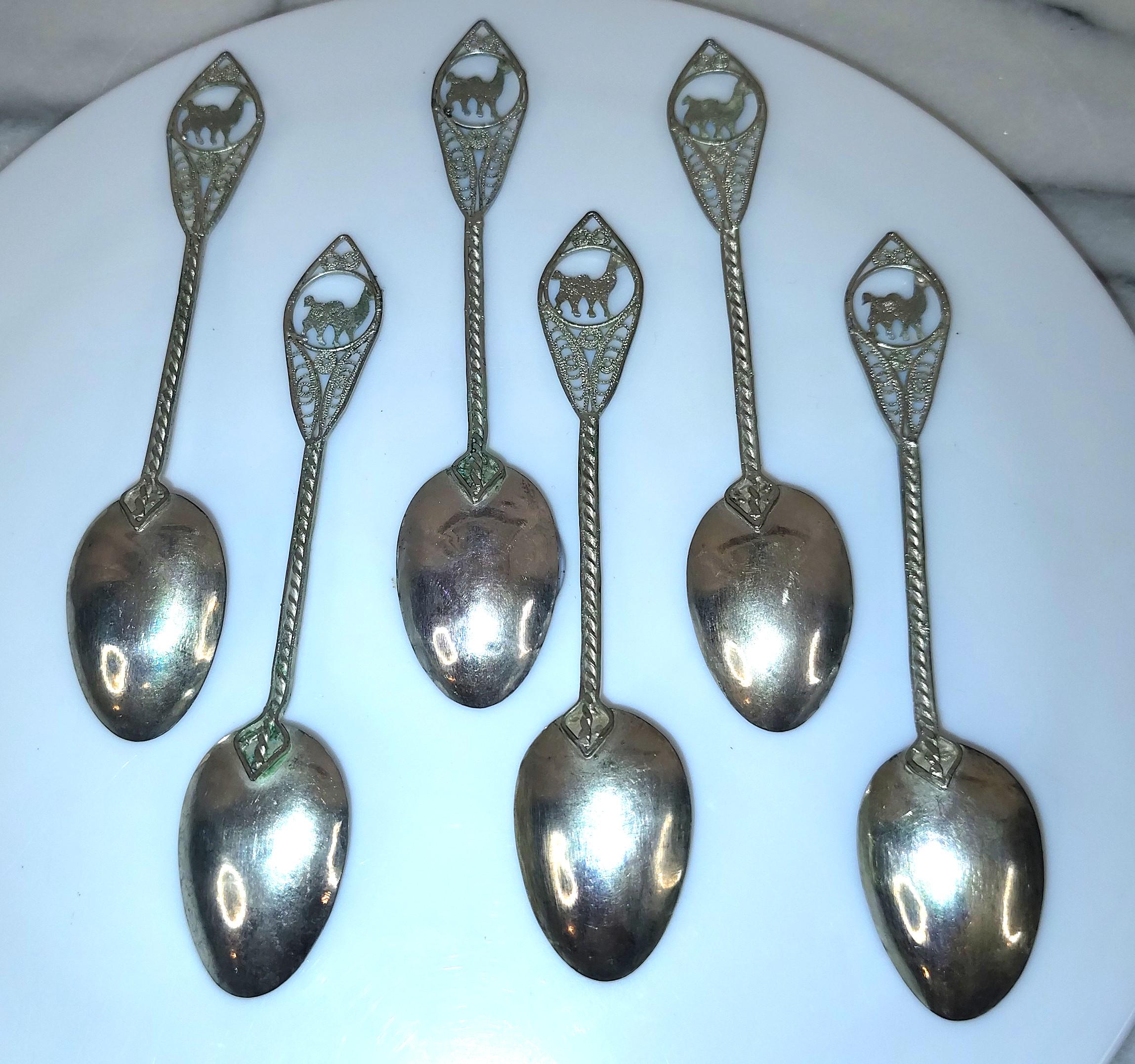 Vintage Peruvian Sterling Silver Llama Spoons Set - Etsy