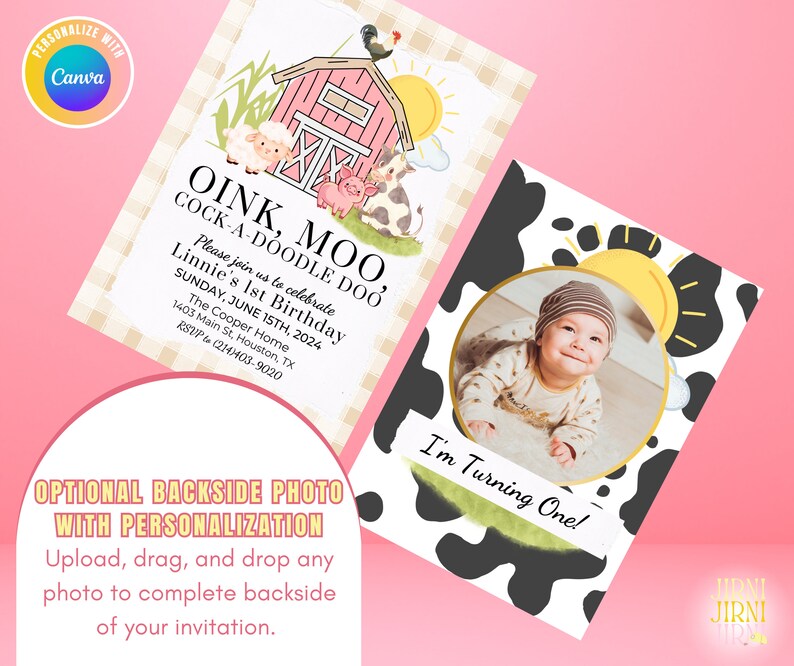 Barnyard Farm Invitation Themed Birthday Neutral Kid's Farm Birthday ...