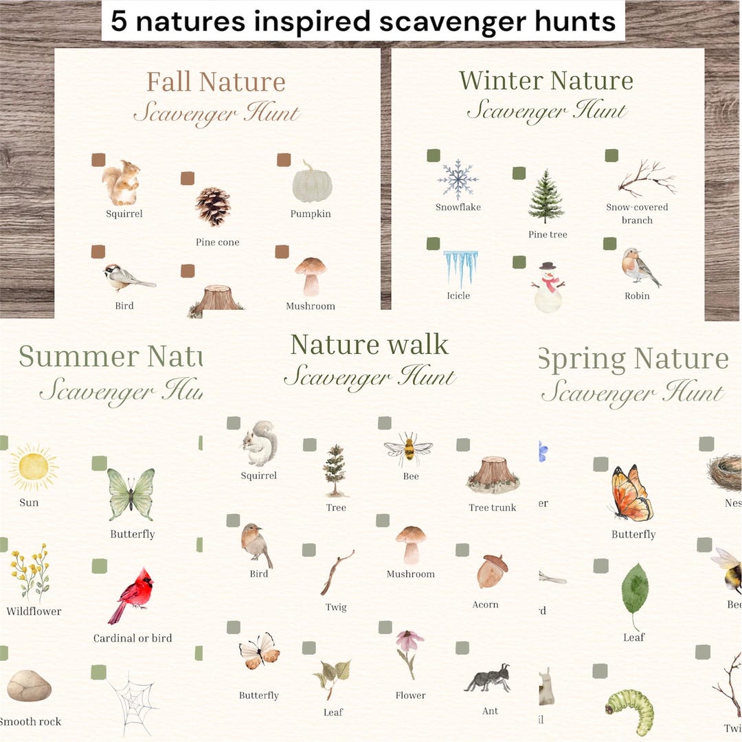 Nature Scavenger Hunt, Seasonal Kids Activity, Homeschool, Kids ...