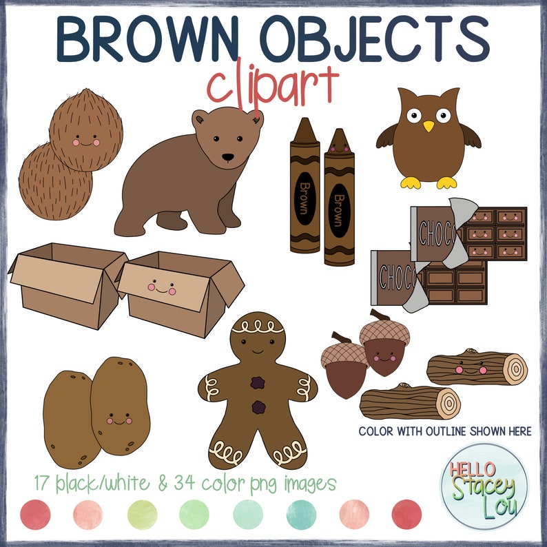 Brown Objects Clipart - Etsy