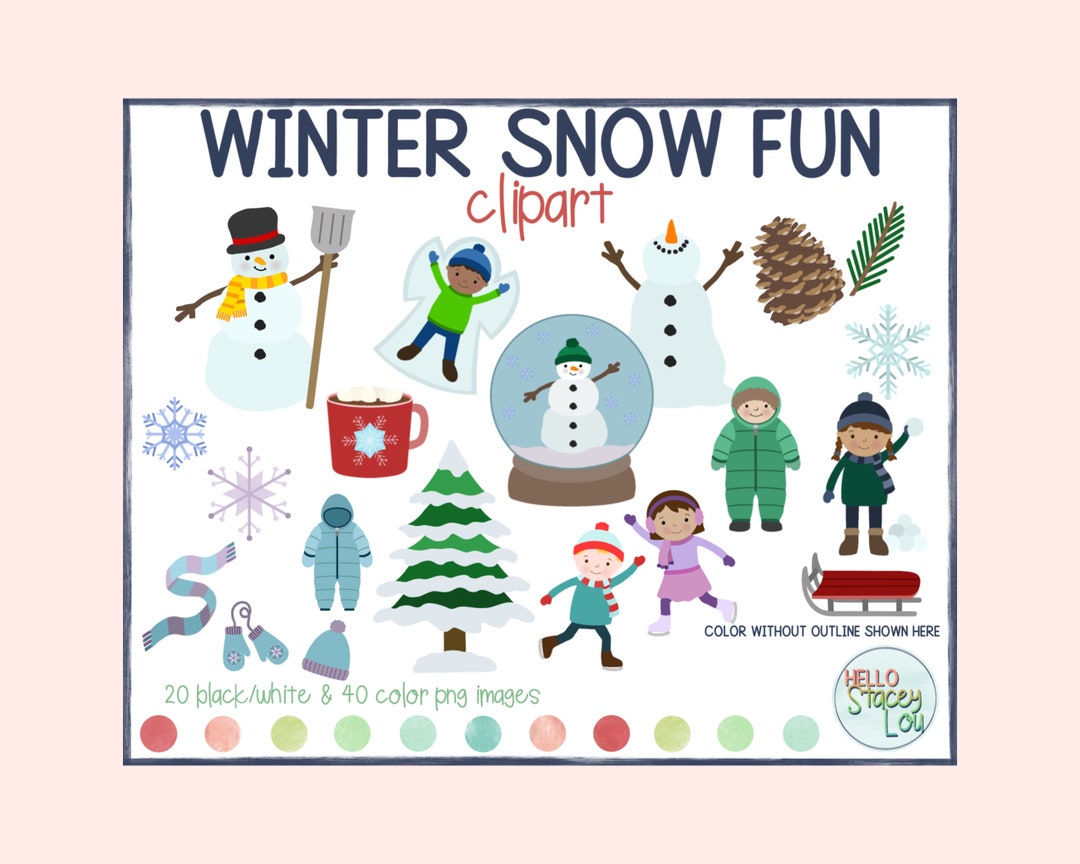 Winter Snow Fun Clipart - December/january - Etsy