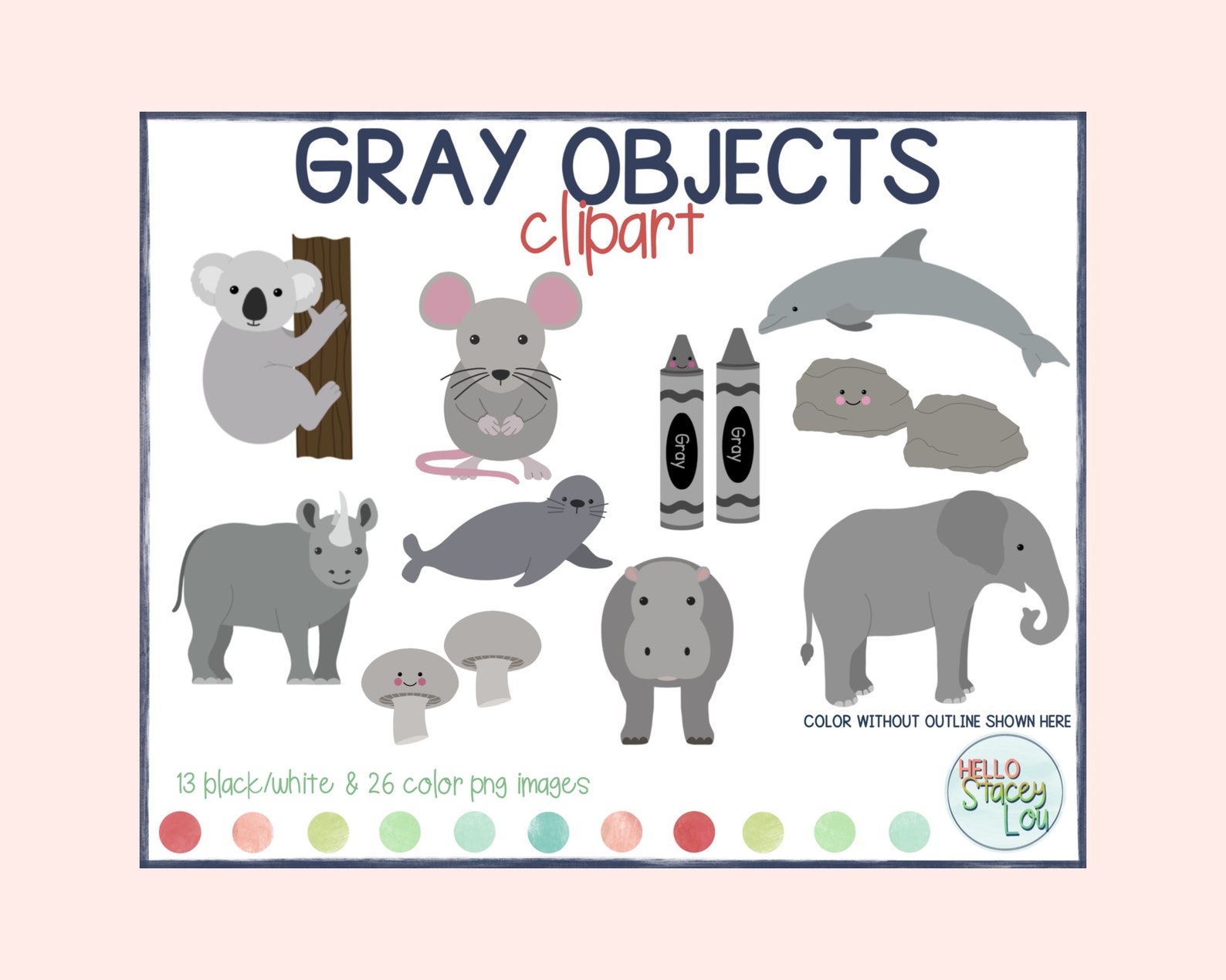 Gray Objects Clipart - Etsy