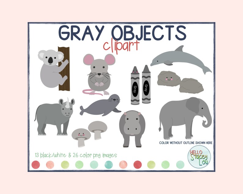 Gray Objects Clipart - Etsy