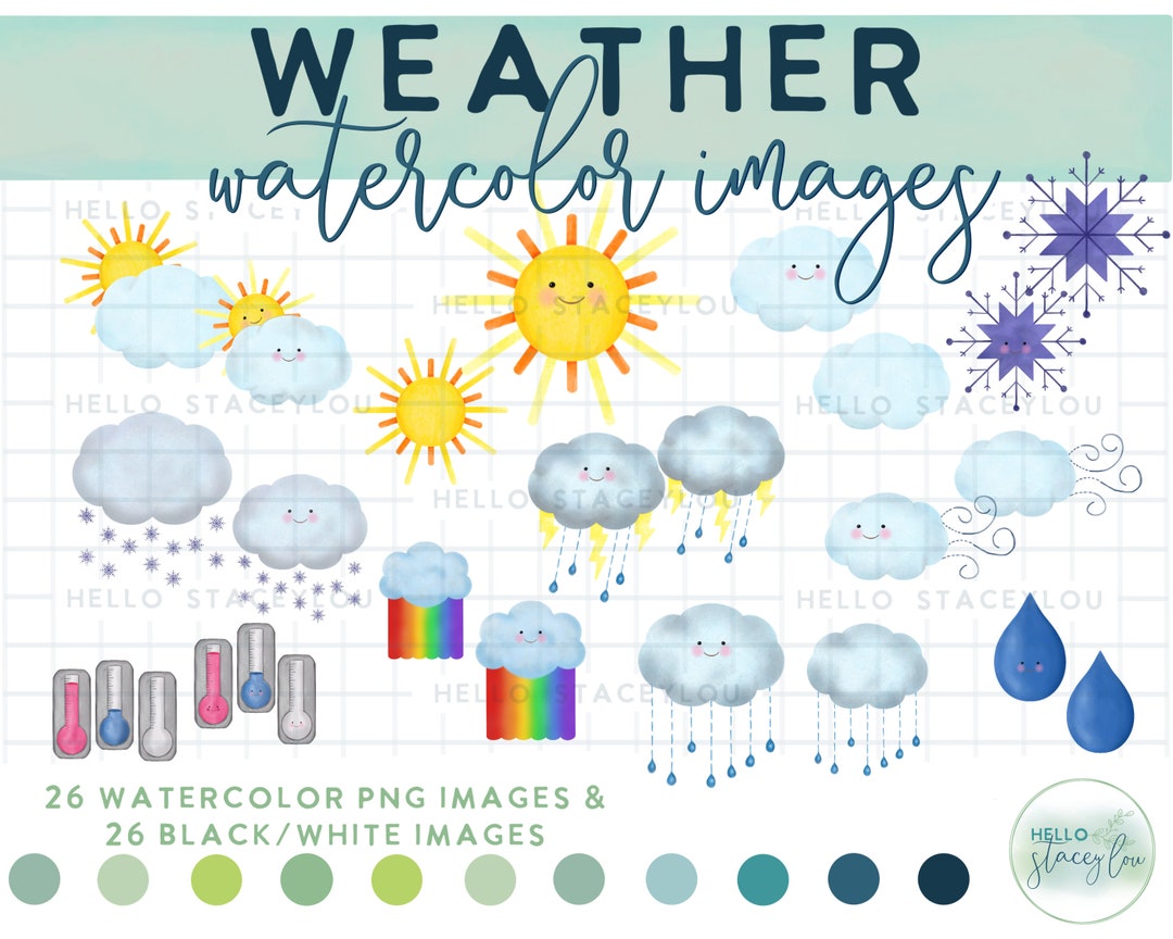 Weather Watercolor Clipart - Etsy