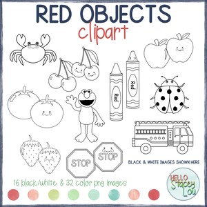 Red Objects Clipart - Etsy