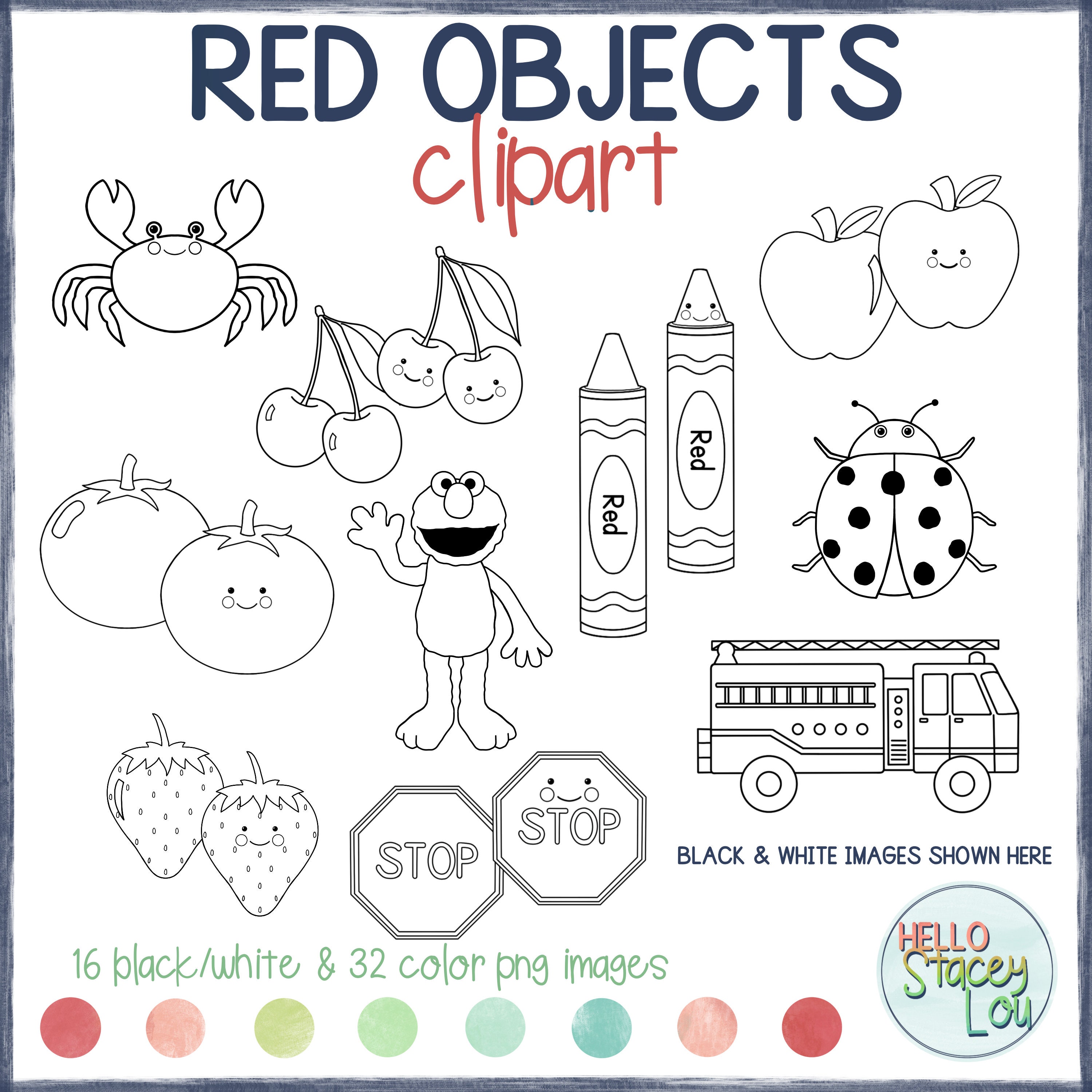 Red Objects Clipart - Etsy