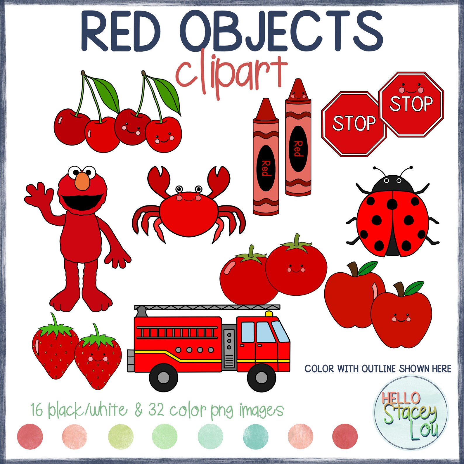 Red Objects Clipart - Etsy