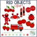 Red Objects Clipart - Etsy