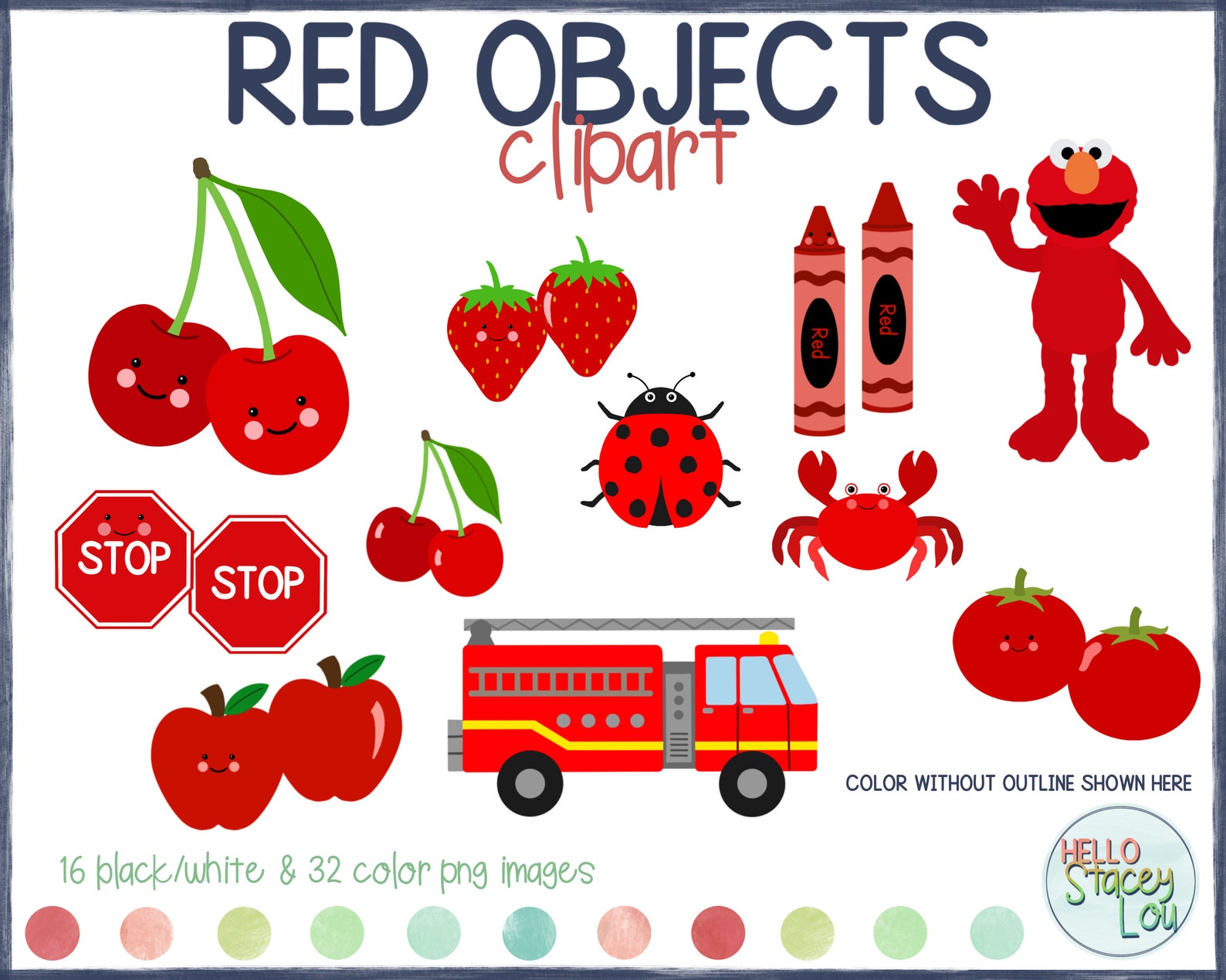 Red Objects Clipart - Etsy