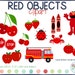 Red Objects Clipart - Etsy