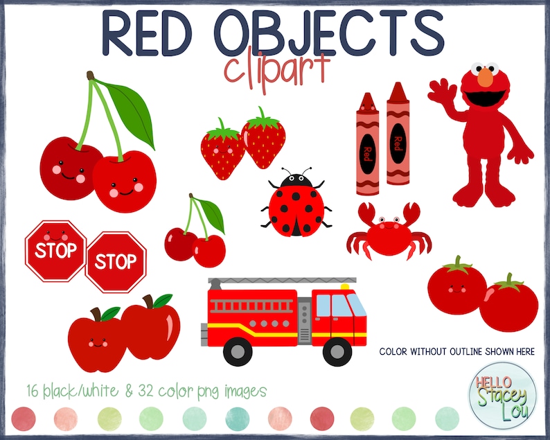 Red Objects Clipart - Etsy