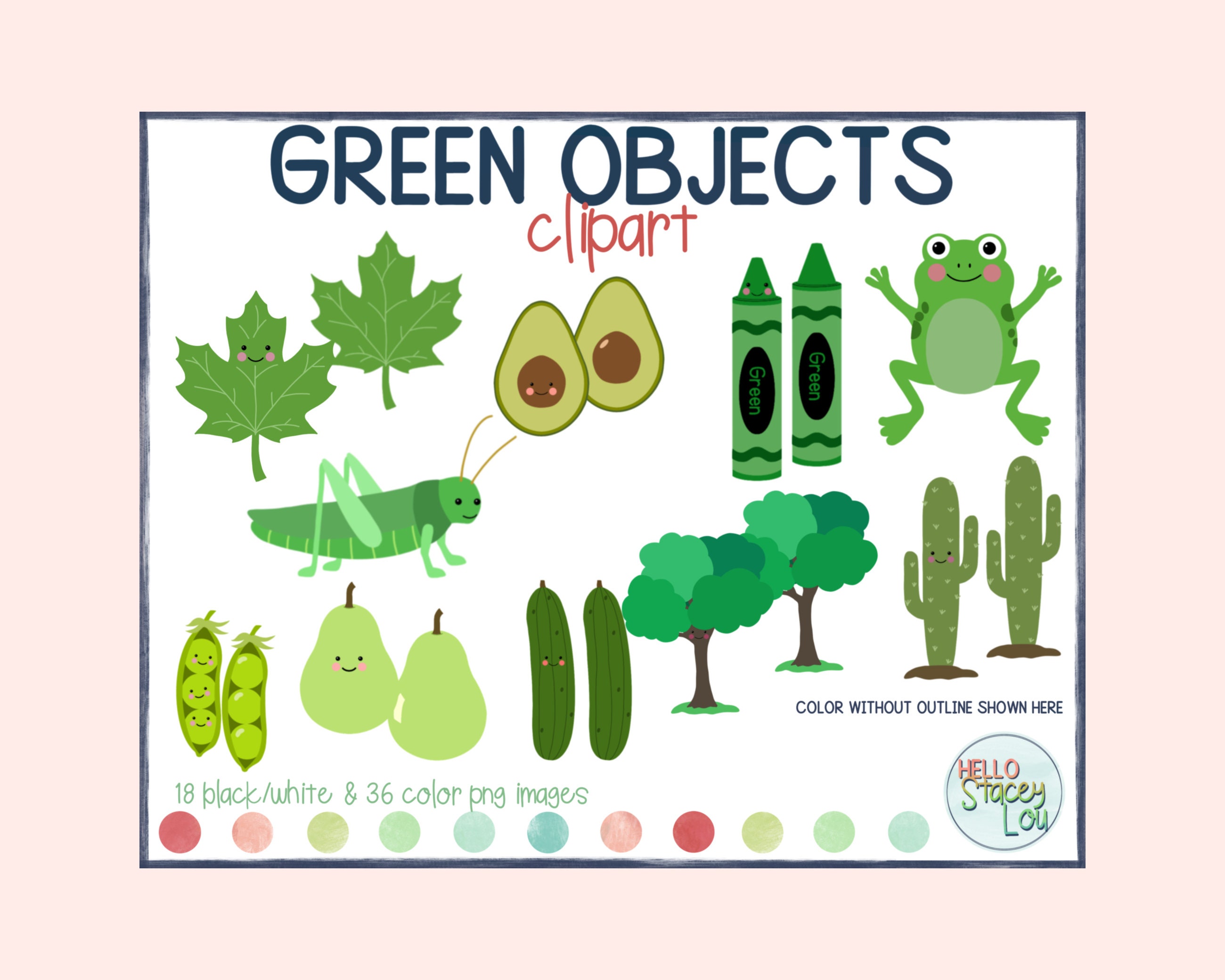 Green Objects Clipart - Etsy
